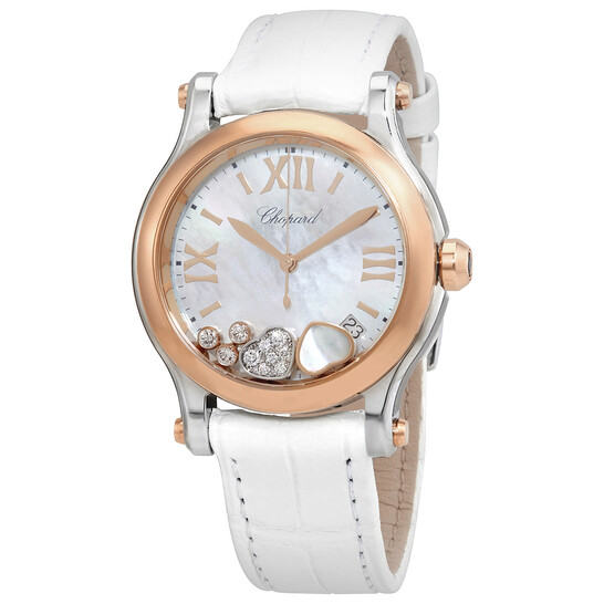 Chopard Happy Hearts Quartz Mother of Pearl Dial Ladies Watch 278582 ...
