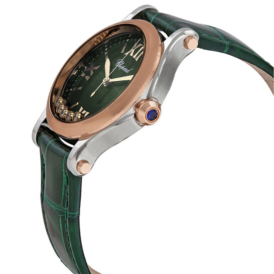 Chopard Happy Sport Quartz Green Dial Ladies Watch 278582-6005 ...