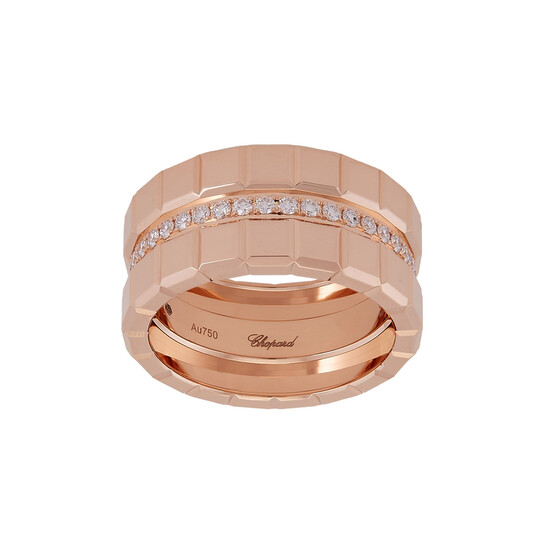 Chopard Ice Cube 18K Rose Gold Diamond Ring, Size 58 827004-5045 ...