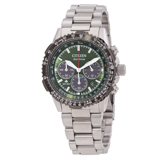 Citizen Promaster Navihawk Chronograph Khaki Green Dial Men's Watch ...
