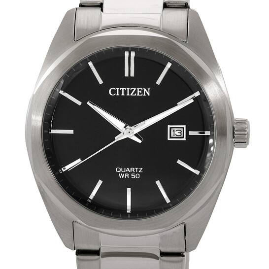Citizen Quartz Stainless Steel Black Dial Men's Watch BI5110-54E ...