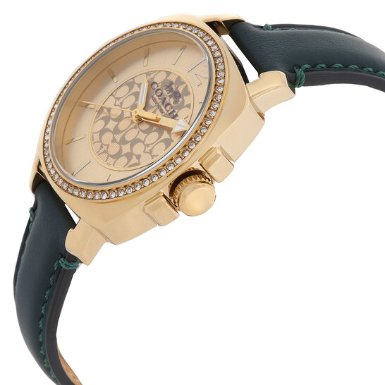Coach Boyfriend Quartz Crystal Gold Dial Ladies Watch 14503982 ...
