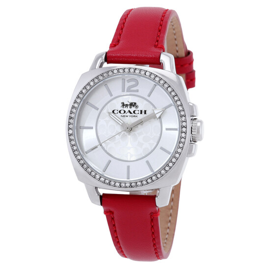 Coach Boyfriend Quartz Crystal White Dial Ladies Watch 14503855 ...