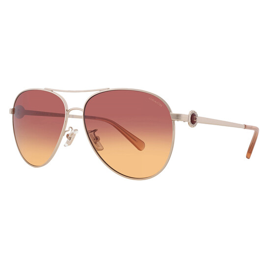 Coach Maroon Canary Pilot Ladies Sunglasses HC7128 900578 58 ...