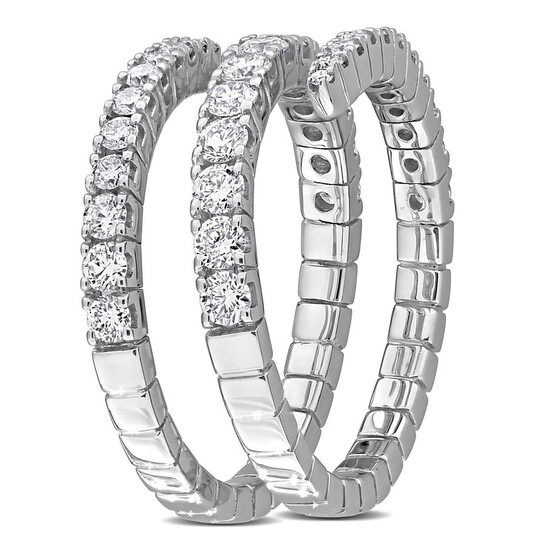 Created Forever 1 1/7CT TW Lab Grown Diamond Coil Ring in 14k White ...