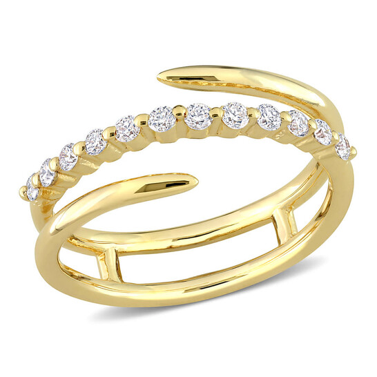 Created Forever 1/3 CT TGW Lab Created Diamond Coil Ring 1in 18k Yellow Gold Plated Sterling ...