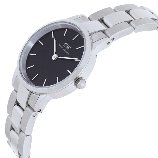 Daniel Wellington Iconic Link Quartz Black Dial Ladies Watch DW00100208 ...