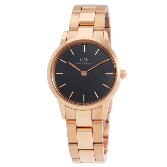Daniel Wellington Iconic Link Quartz Black Dial Ladies Watch DW00100214 ...