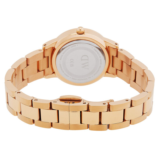 Daniel Wellington Iconic Link Rose Gold-tone Dial Ladies Watch ...