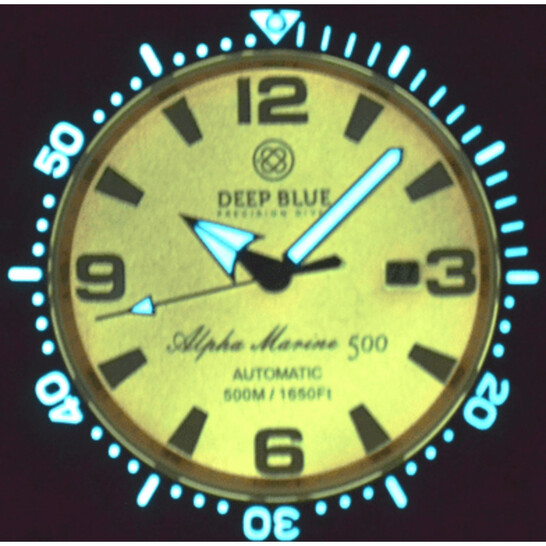 Deep Blue Alpha Marine Automatic Full Lume Red Dial Men's Watch ...