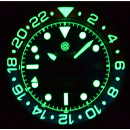 Deep Blue Aqua Diver Gmt Automatic 40Mm Sapphire Bezel Brace Blue Dial ...