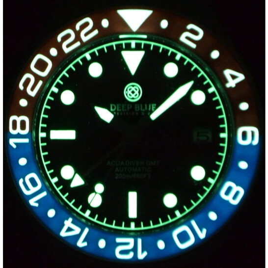 Deep Blue Aqua Diver Gmt Automatic Black Dial Men's 40 mm Watch ...