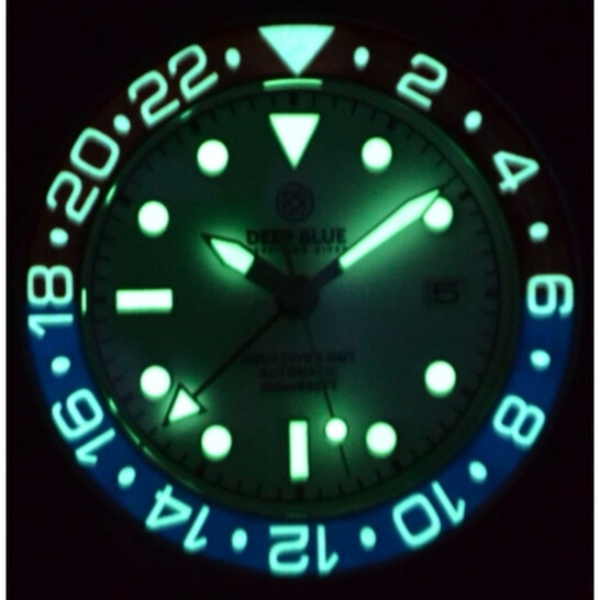 Deep Blue Aqua Diver Gmt Automatic White Dial Men's 40 mm Watch ...