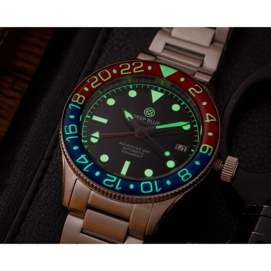 Deep Blue Aqua Diver Gmt Automatic White Dial Men's 40 mm Watch ...