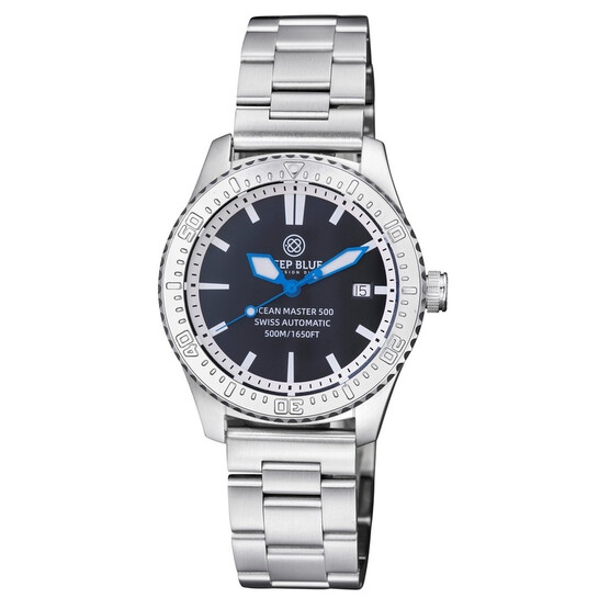 Deep Blue Ocean Master 500 Automatic Black Dial Men's 40 mm Watch ...