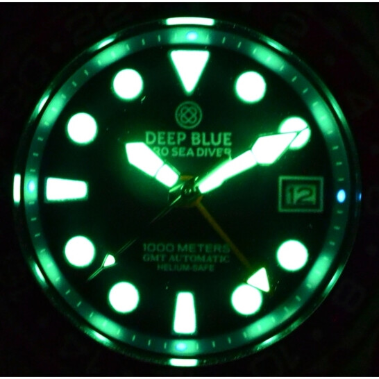 Deep Blue Pro Sea Diver 1000M Gmt Automatic White Dial Men's Watch ...