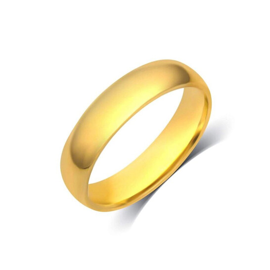 Belacqua 6mm Comfort Fit Plain Wedding Band for Men in 10K Yellow Gold ...