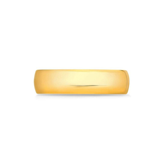Belacqua 6mm Comfort Fit Plain Wedding Band for Men in 10K Yellow Gold ...