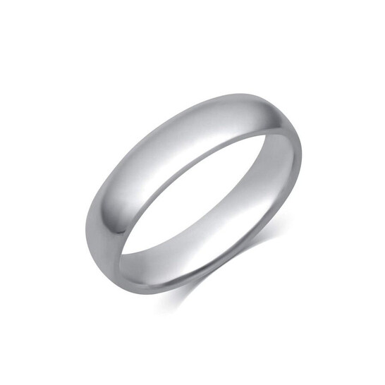 Belacqua 6mm Wedding Band Ring in Sterling Silver, High Polished Plain ...