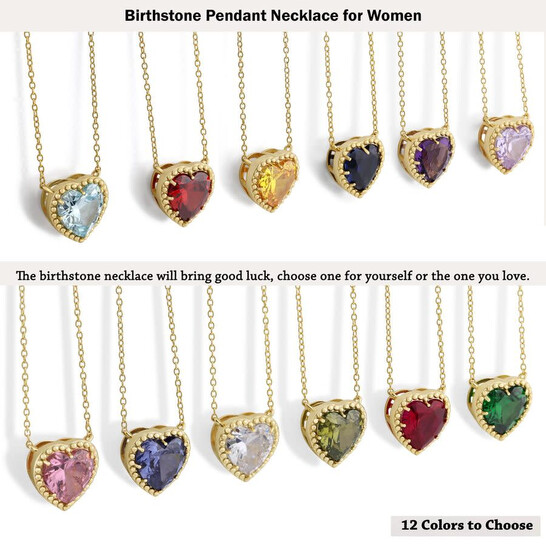 Belacqua Garnet January Birthstone Heart Pendant Necklace in 14K Gold ...