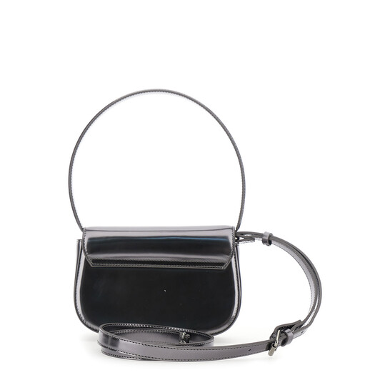 Diesel 1dr Silver-tone Shoulder Bag With Oval D Patch In Lamintaed ...