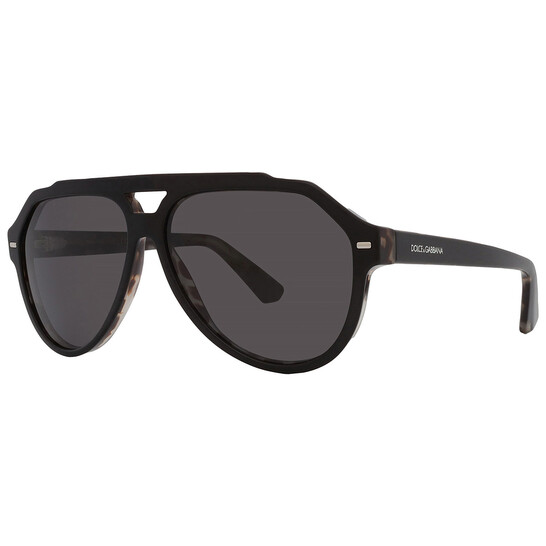 Dolce & Gabbana Dark Grey Pilot Men's Sunglasses DG4452 340387 60 ...