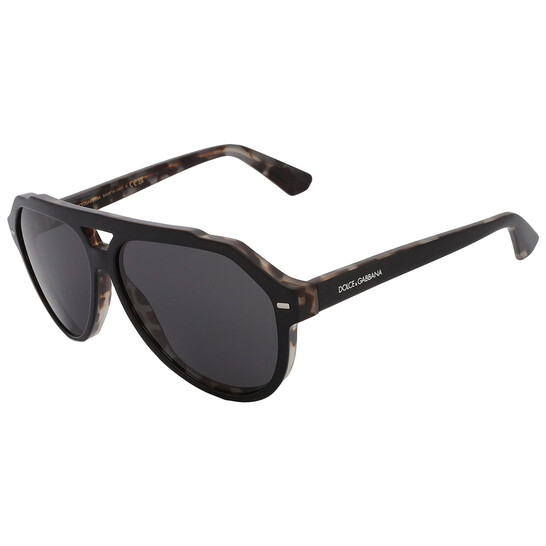 Dolce & Gabbana Dark Grey Pilot Men's Sunglasses DG4452 340387 60 ...