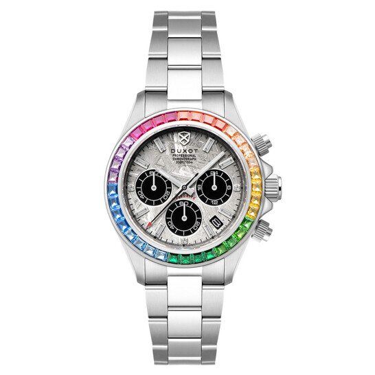 Duxot Accelero Meteorite Chronograph Quartz Silver Dial Men's Watch DX ...