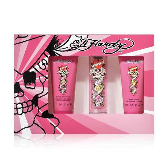 Christian Audigier Ed Hardy Ladies 3 Piece Set Gift Set Fragrances ...