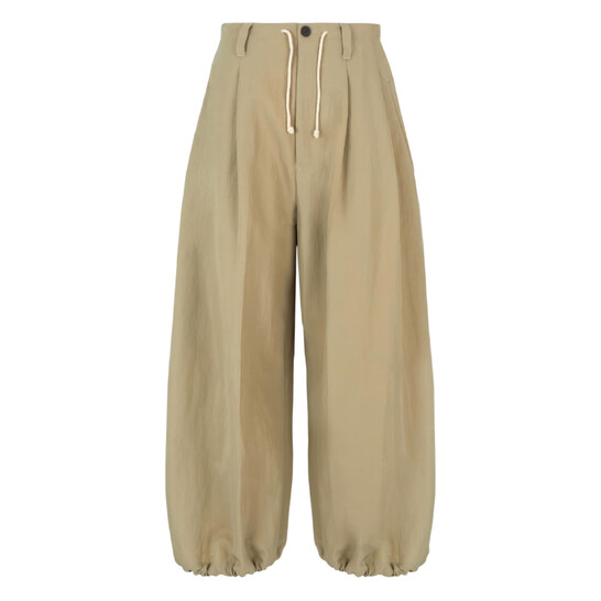 Emporio Armani Drawstring Polyamide Wide Trouser, Brand Size 46 (US ...