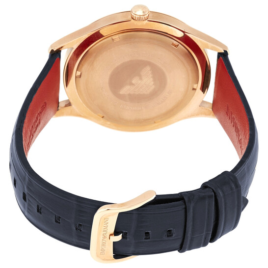 Emporio Armani Quartz Silver Dial Blue Leather Men's Watch AR11131 ...