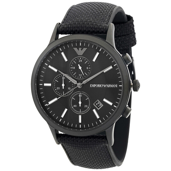 Emporio Armani Renato Chronograph Quartz Black Dial Men's Watch AR11457 ...