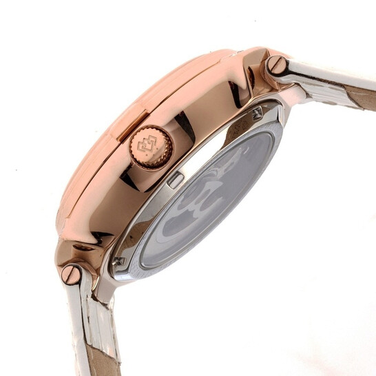 Empress Francesca White Mother of Pearl Dial White Leather Strap ...