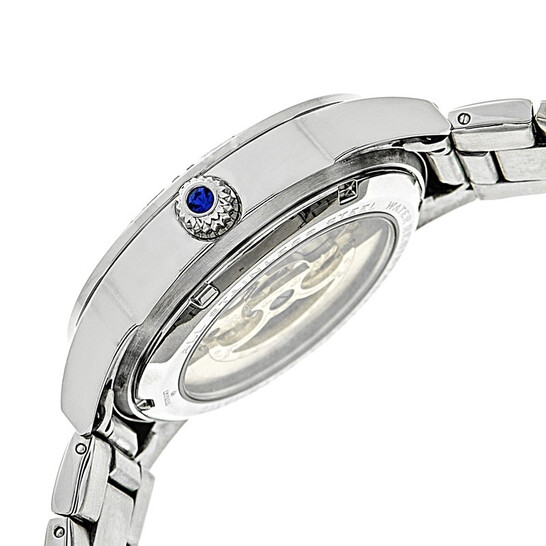 Empress Godiva Black Mother of Pearl Dial Silver-tone Bracelet Automatic Ladies Watch EM1102 ...
