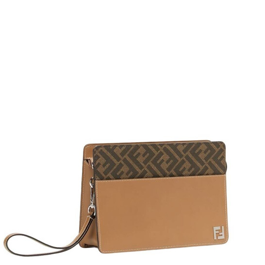 Fendi Squared Logo Applique Standing Clutch 7N0145-AFF2-F1M6E ...
