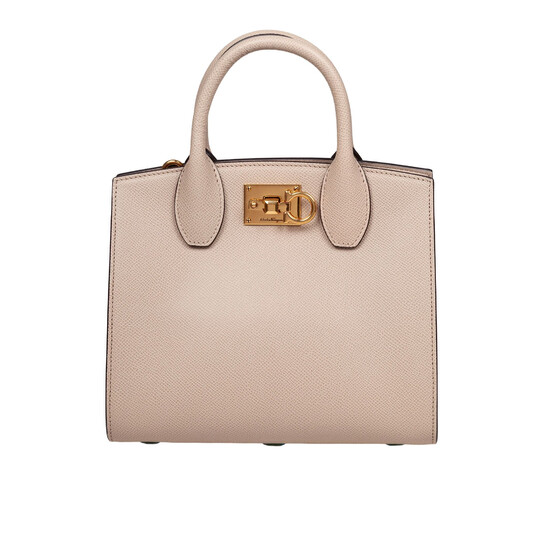 Ferragamo Studio Box Bag In Hammered Leather Daino Color ST.BOX MINI ...