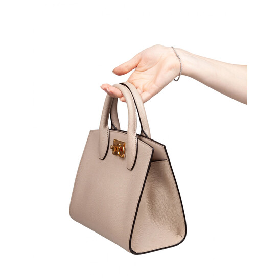 Ferragamo Studio Box Bag In Hammered Leather Daino Color ST.BOX MINI ...