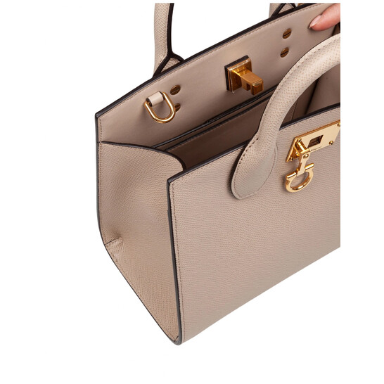 Ferragamo Studio Box Bag In Hammered Leather Daino Color ST.BOX MINI ...