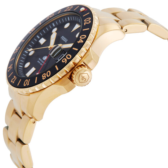 Fossil Blue Gmt Black Dial Men's Watch FS5990 796483609853 - Watches ...