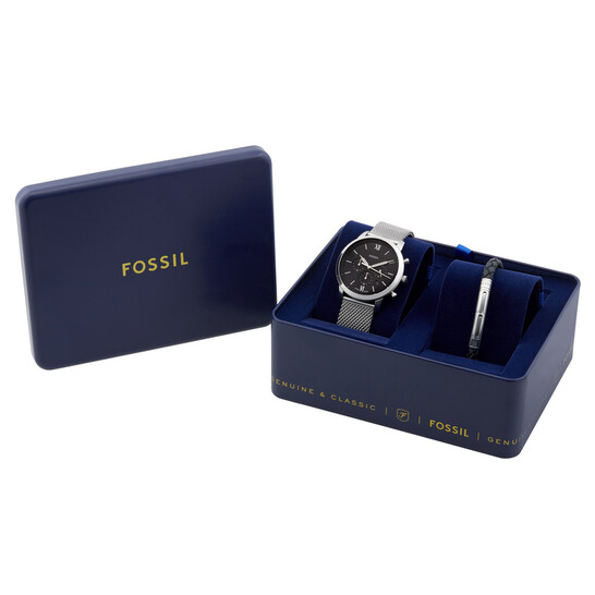 Fossil Chronograph Quartz Black Dial Men's Watch FS6020SET 796483625099 ...