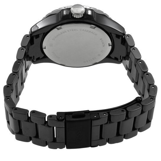 Fossil FB-01 Ceramic Quartz Crystal Black Dial Ladies Watch CE1130 ...