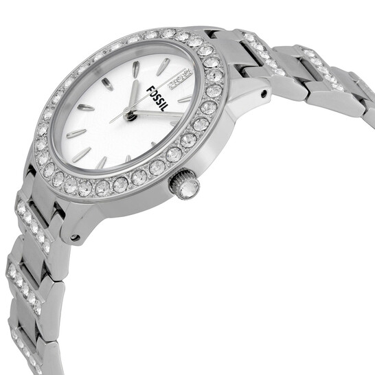Fossil Glitz White Dial Stainless Steel Ladies Watch ES2362 ...
