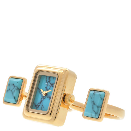 Fossil Raquel Quartz Blue Dial Ladies Watch Ring ES5432 4064092351149 ...