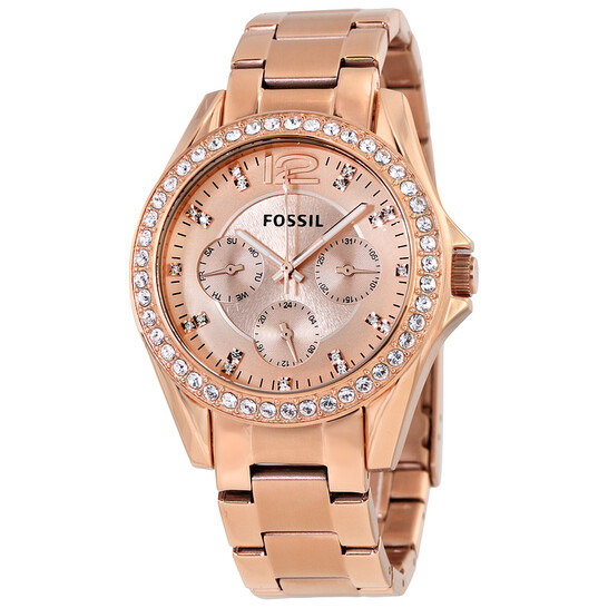 Fossil Riley Multi-Function Rose Gold-plated Ladies Watch ES2811 ...