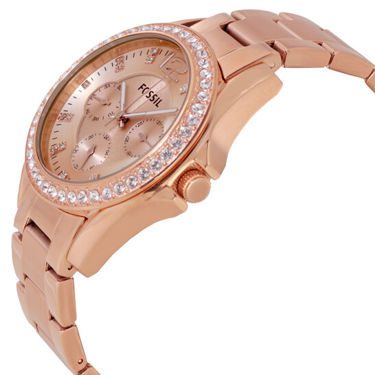 Fossil Riley Multi-Function Rose Gold-plated Ladies Watch ES2811 ...