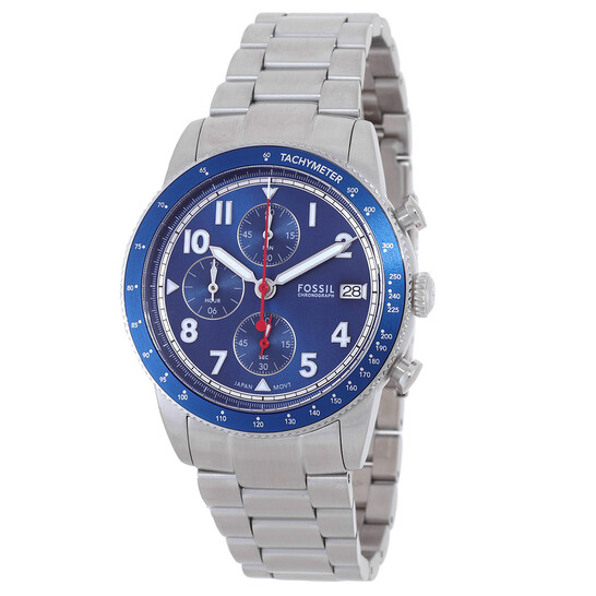 Fossil Sport Tourer Chronograph Quartz Blue Dial Men's Watch FS6047 ...