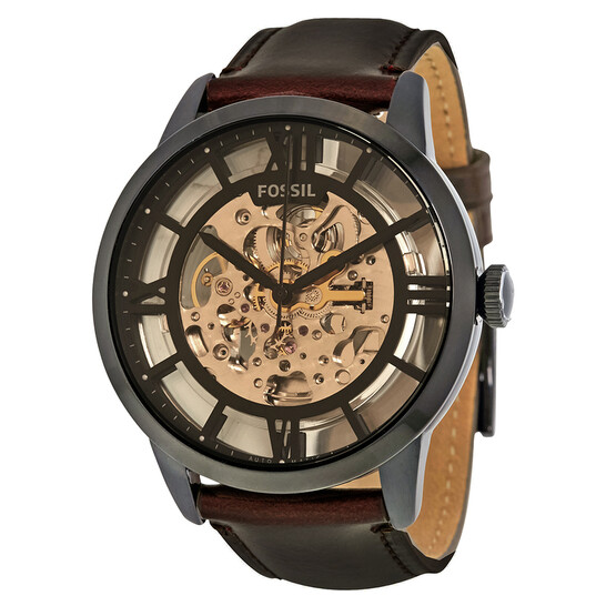 Fossil Townsman Automatic Brown Skeleton Dial Men's Watch ME3098 ...
