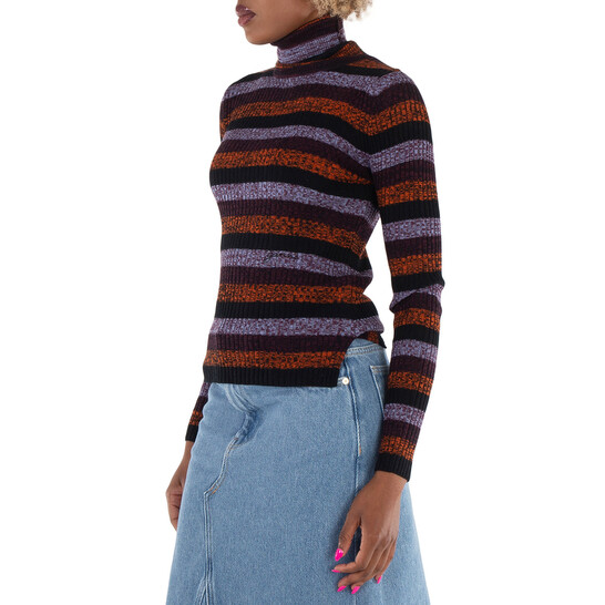 Ganni Merino-Rib Open Back Sprayed Highneck Jumper, Size Medium K2038 ...