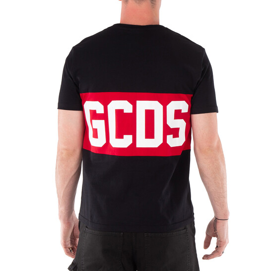GCDS Black Logo Band Cotton T-Shirt, Size Large A2OM2314JA3-BLACK ...