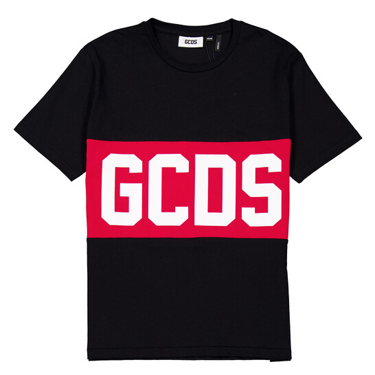 GCDS Black Logo Band Cotton T-Shirt, Size Large A2OM2314JA3-BLACK ...